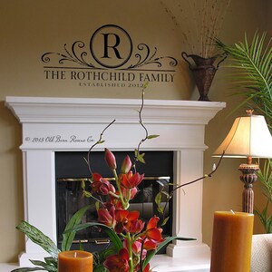 Family Monogram With Established Date Personalized Vinyl Wall Decal ...