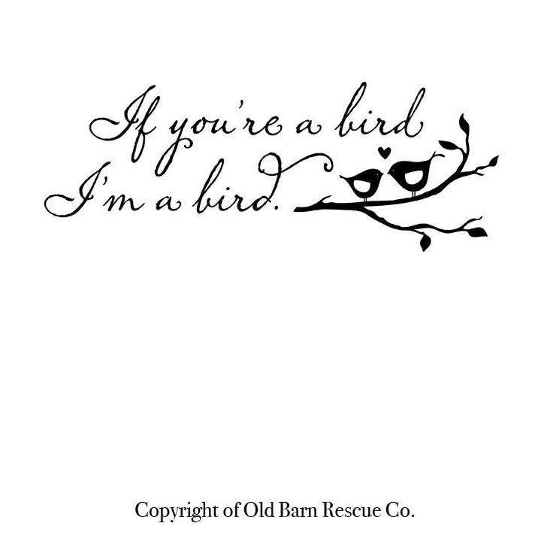 If You're a Bird I'm a Bird Vinyl Wall Decal - Etsy