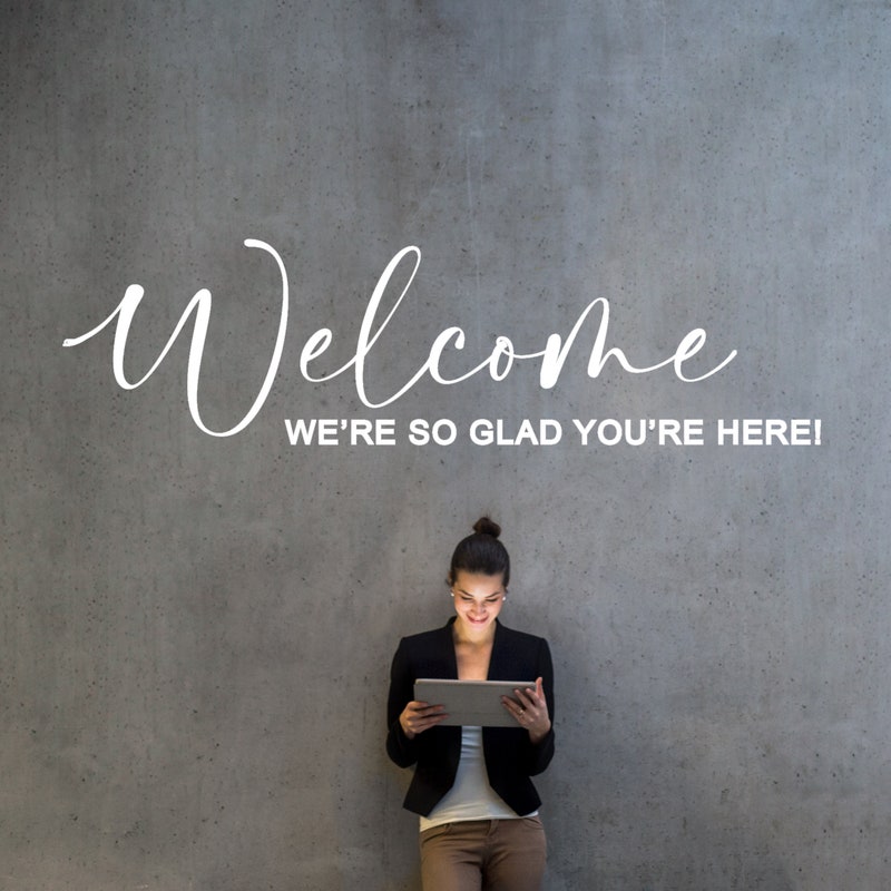 Welcome We Are Glad You Are Here Sign - Etsy