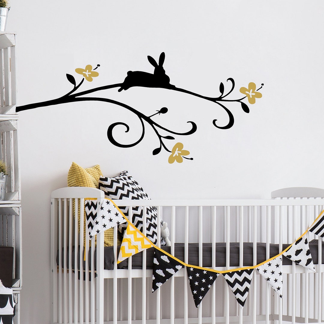 Bunny Rabbit Vinyl Wall Decal Bunny Decal Nursery Wall Decor Baby's ...