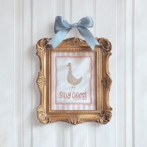 Silly Goose Wall Art Nursery Decor Cute Goose Poster for Girl Nursery ...