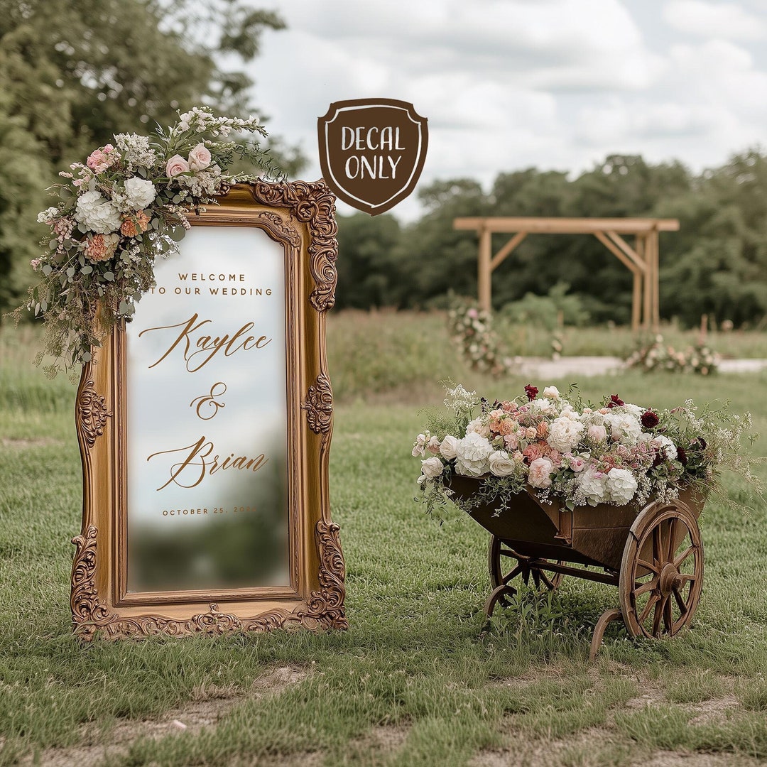 Welcome Sign Decal Personalized Decal DIY Wedding Signs Custom Wedding ...