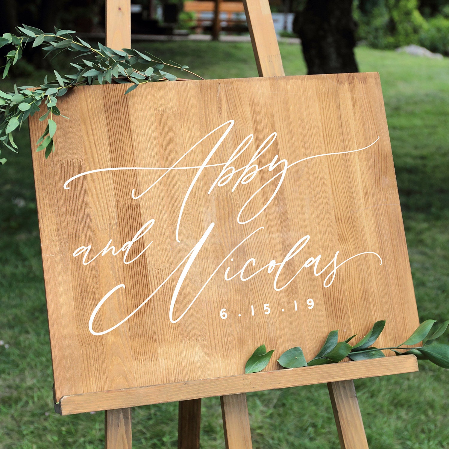Wedding Sign Decal Personalized Wood or Chalkboard Sign Decal Wedding ...