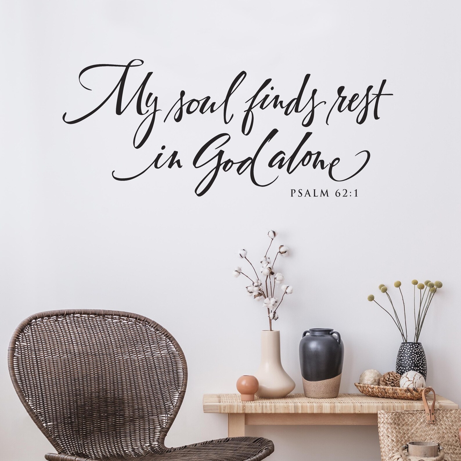 My Soul Finds Rest in God Alone Bedroom Wall Decor Bible Verse Sticker ...