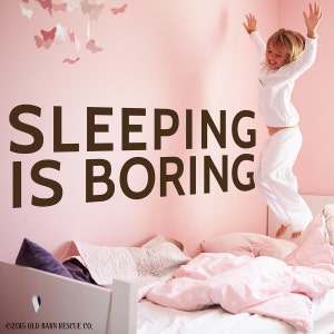 Sleeping is Boring Vinyl Wall Decal Vinyl Lettering Nursery Bedroom ...