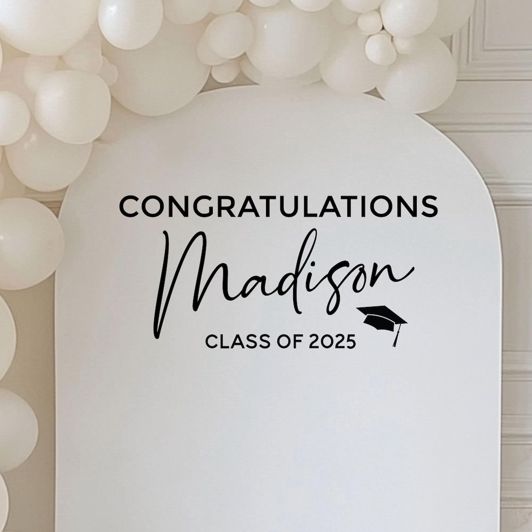 Graduation Decal for Balloon Arch Personalized Graduation Backdrop ...
