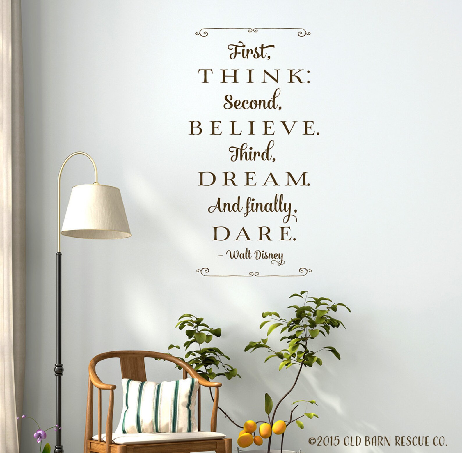 First Think Second Believe Third Dream Disney Quote Vinyl - Etsy