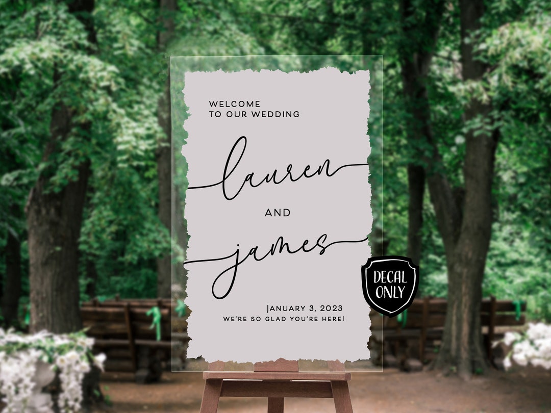Wedding Welcome Sign Vinyl Decal DIY Wedding Sign Custom Wedding Decor ...
