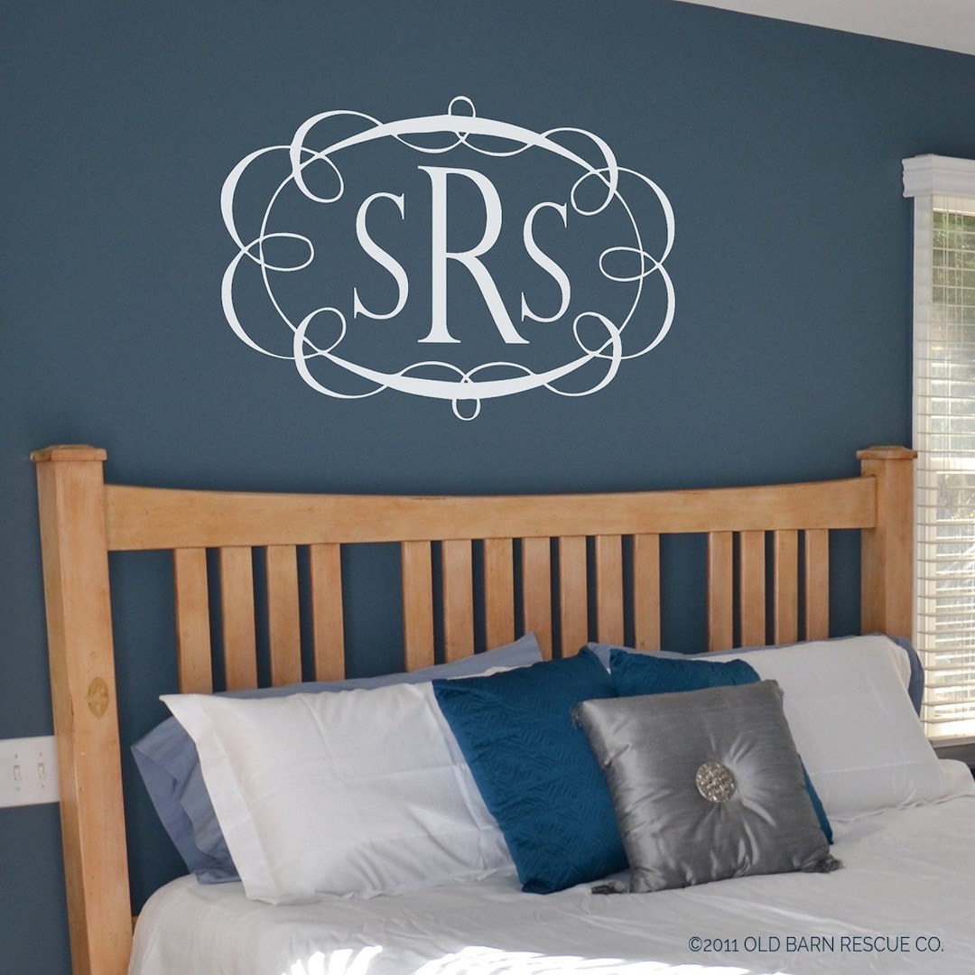 Master Bedroom Wall Decor Monogram Wall Decal Three Letter Monogram ...