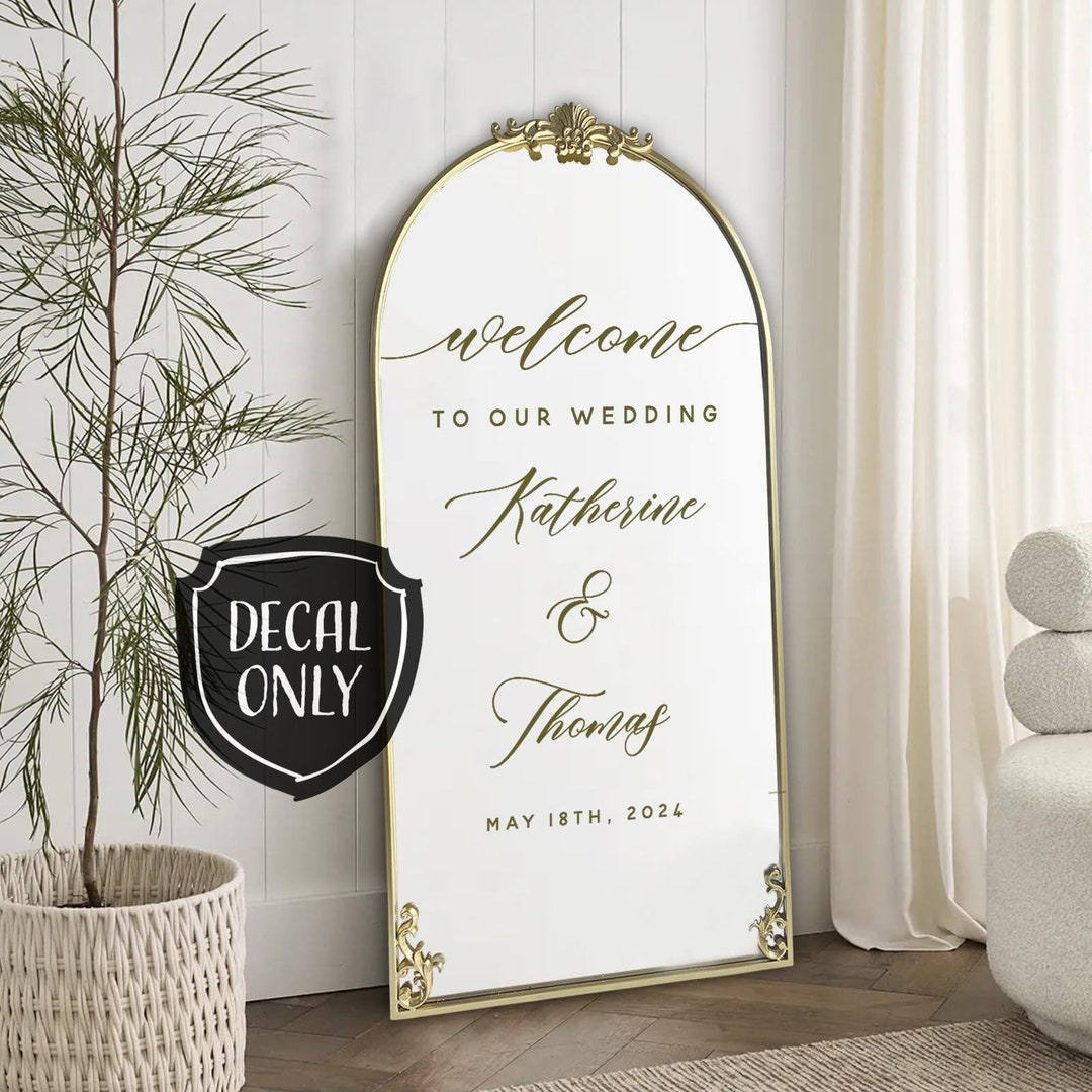 Welcome to Our Wedding TALL Sign Personalized Decal Wedding Mirror ...