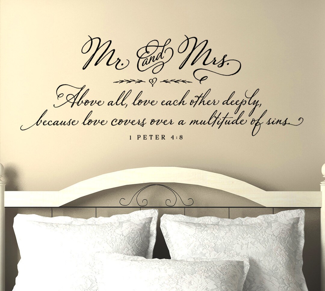 Master Bedroom Wall Decor Master Bedroom Wall Decal Mr. and Mrs. Above ...