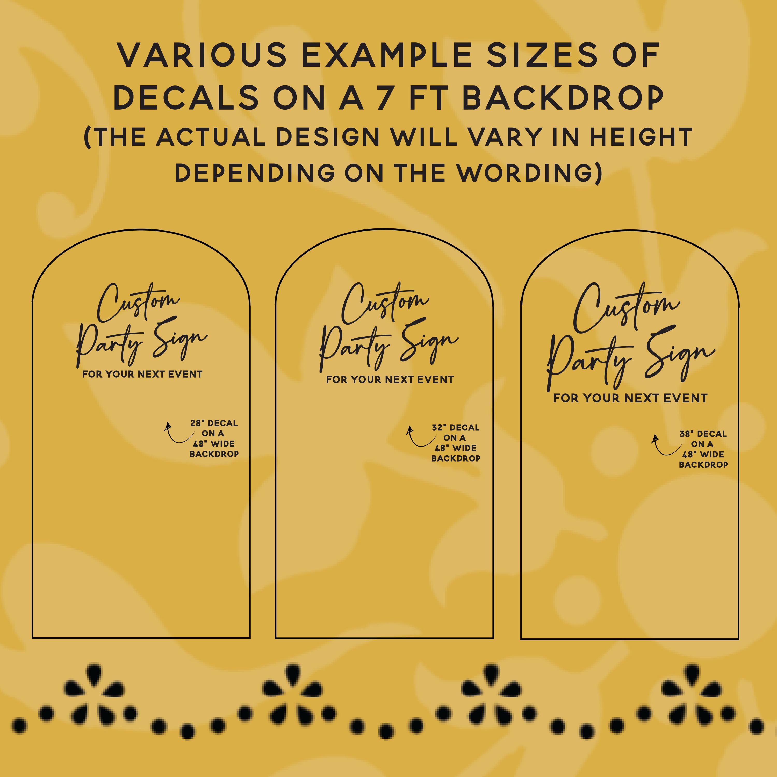 Custom Event Decal for Party Arch Personalized Party Sign DIY Backdrop ...