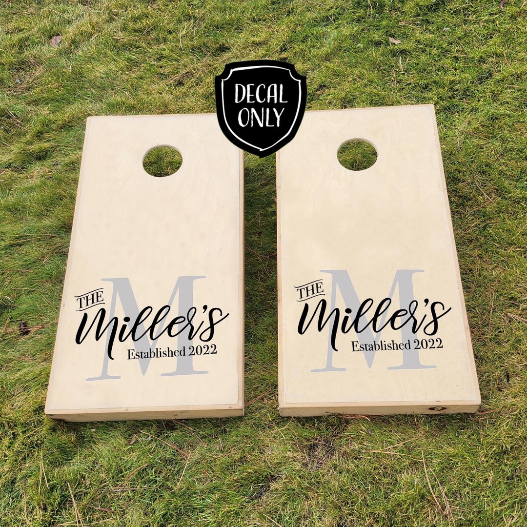 Custom Corn Hole Decals Wedding Monogram Cornhole Boards Family Corn ...