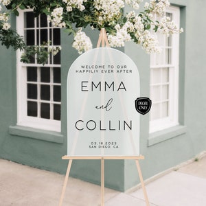 Modern Wedding Welcome Sign Vinyl Decal Minimalist Arched - Etsy