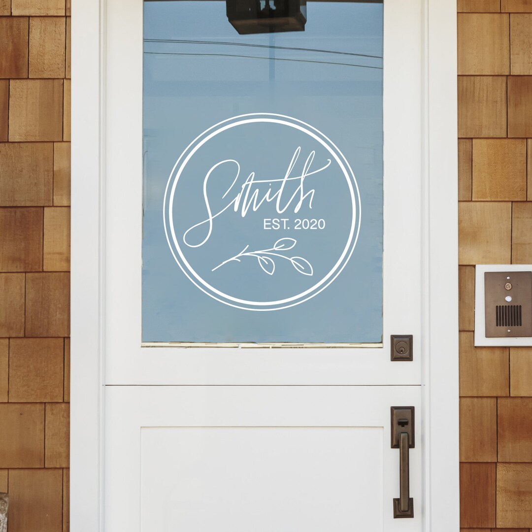 Personalized Storm Door Decal Glass Front Door Decal Family Monogram ...