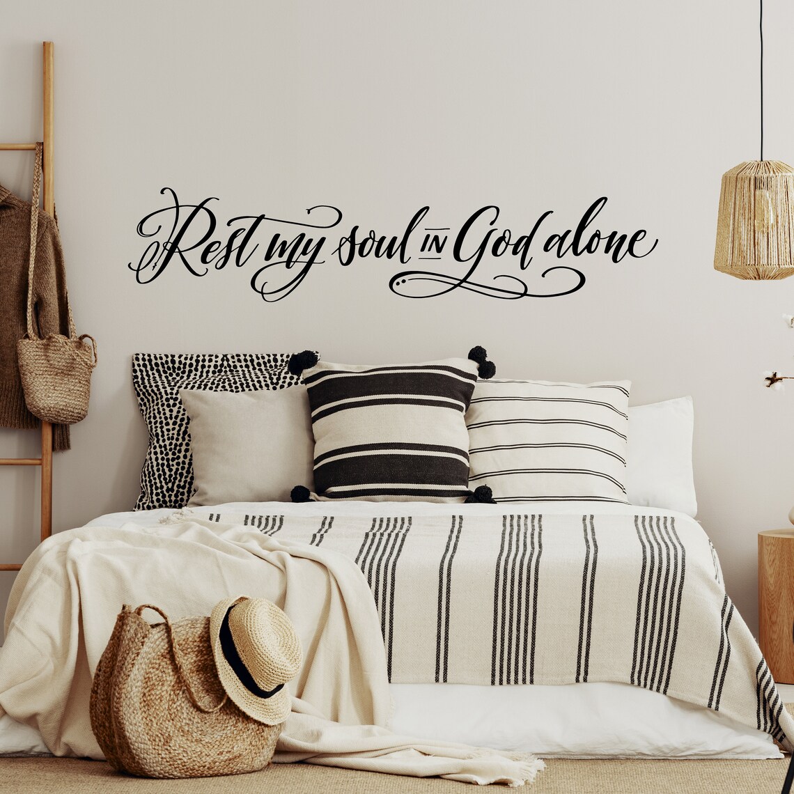 Rest My Soul in God Alone Bedroom Wall Decor Christian - Etsy