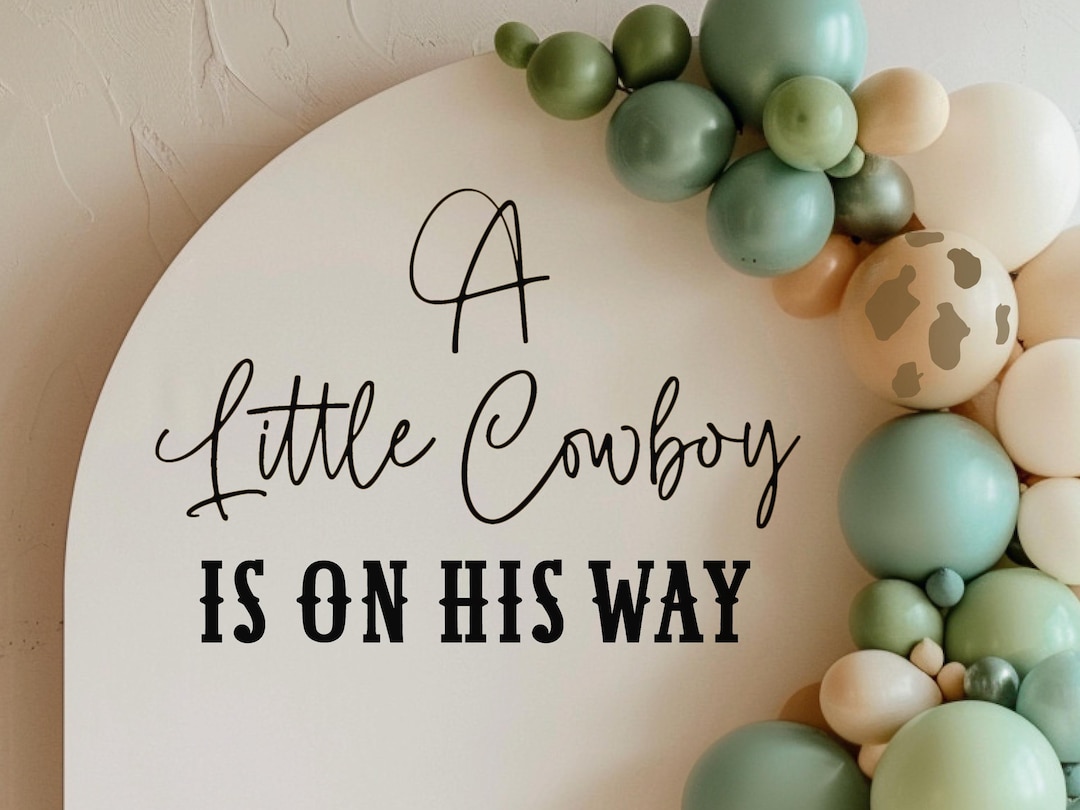 A Little Cowboy is on His Way Decal Country Western Theme Baby Shower ...