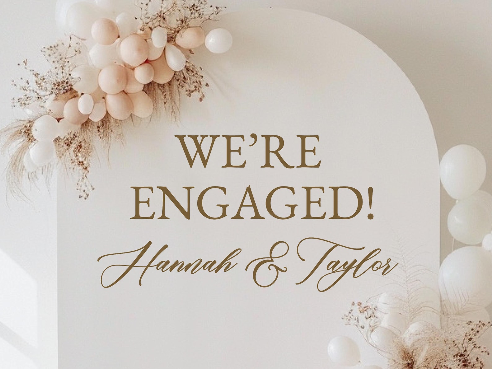 We're Engaged Sign Decal Custom Bridal Shower Decor Engagement Party ...