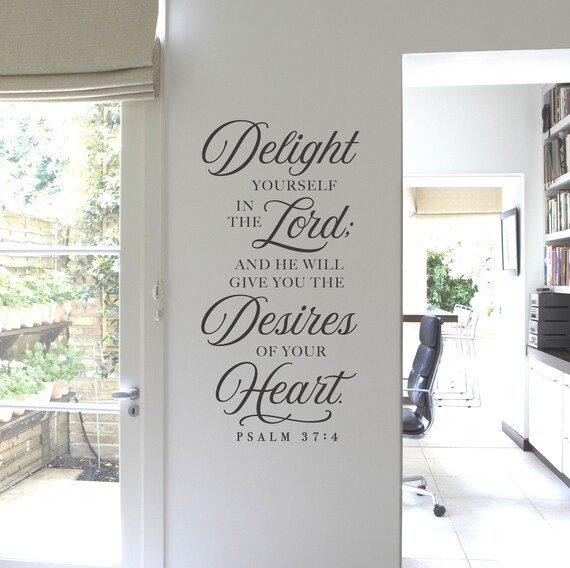 Delight Yourself in the Lord Wall Decal Christian Wall Decor | Etsy