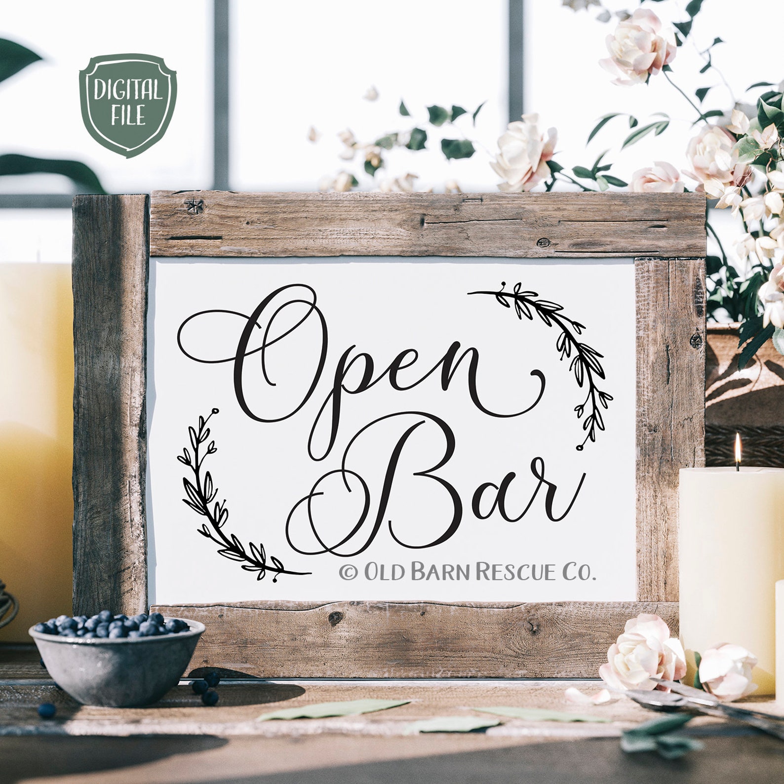 Open Bar Printable DIY Wedding Signs Downloadable 8 X 10 | Etsy