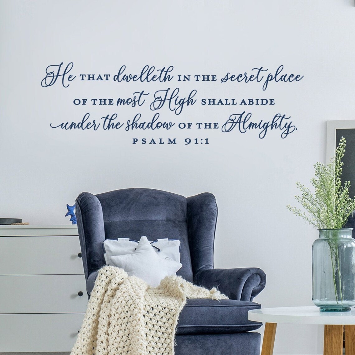 Scripture Wall Decal He That Dwelleth in the Secret Place - Etsy