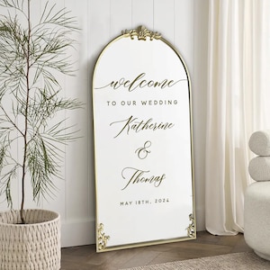 Welcome to Our Wedding TALL Sign Personalized Decal Wedding Mirror ...