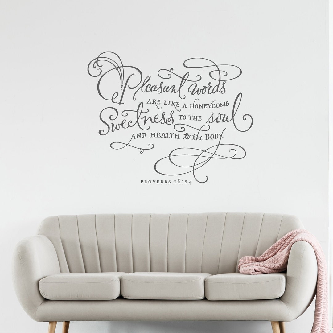 Scripture Wall Decal Pleasant Words Are Like a Honeycomb Vinyl Decal ...
