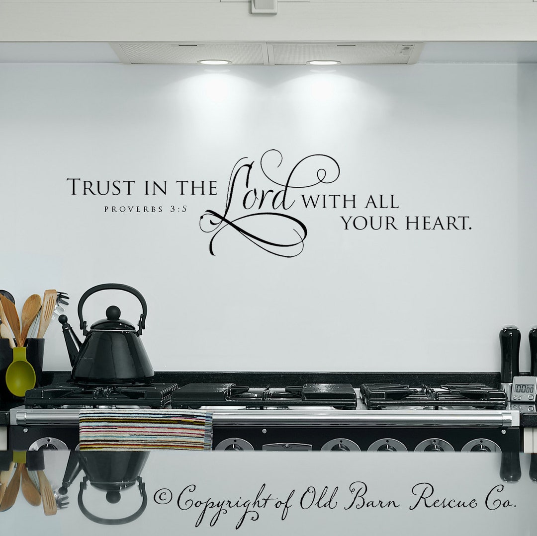 Trust in the Lord With All Your Heart Scripture Wall Decal Christian ...