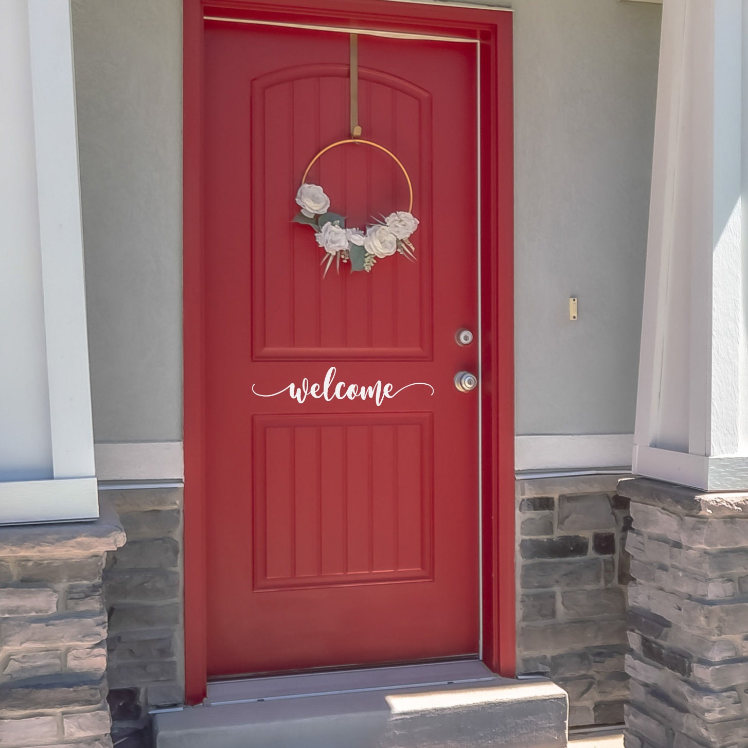 Welcome Front Door Decal Entryway Door Vinyl Sticker Welcome | Etsy
