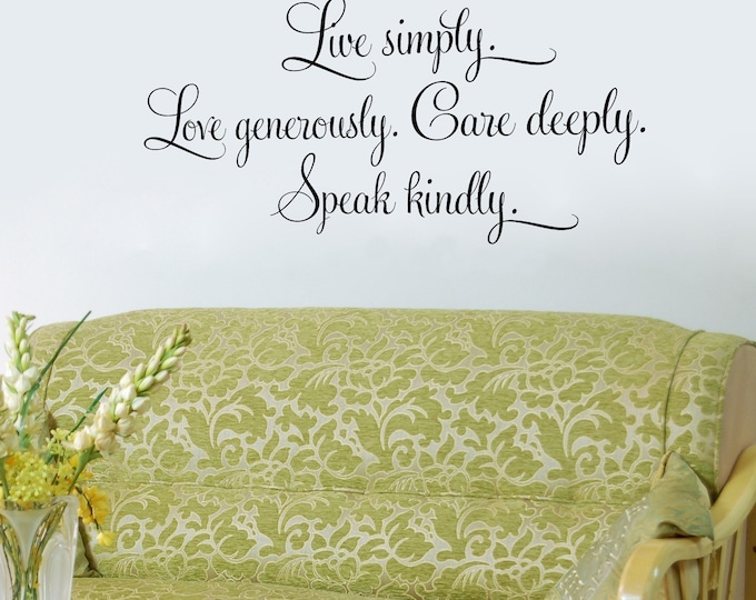 Live Simply Love Generously... Vinyl Wall Lettering Words Quotes Custom ...