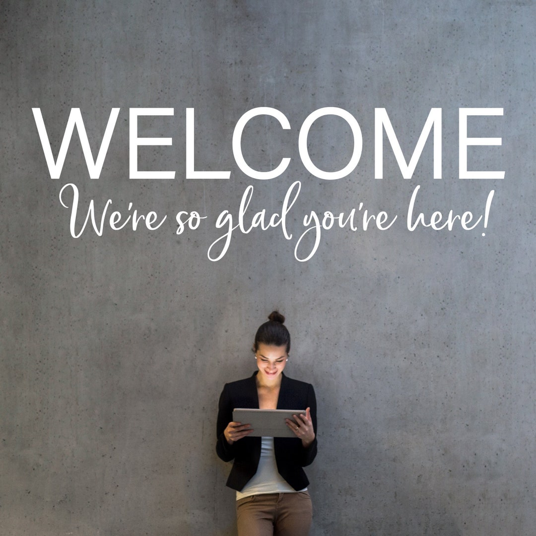 Welcome We're so Glad You're Here Wall Decal Church Entry Way Sticker ...