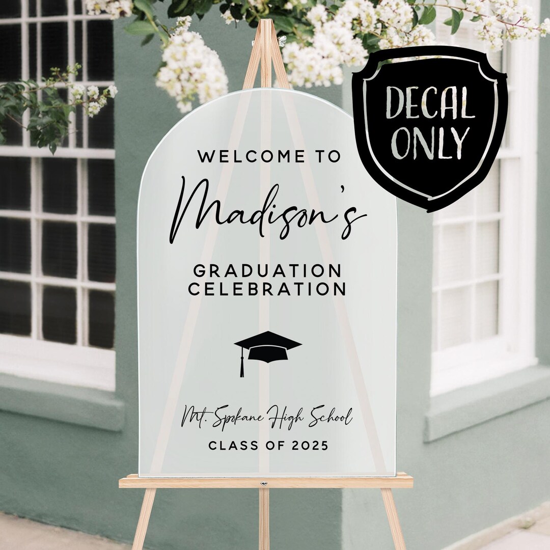 Graduation Decal for Party Sign Personalized Decoration for Grad Party ...