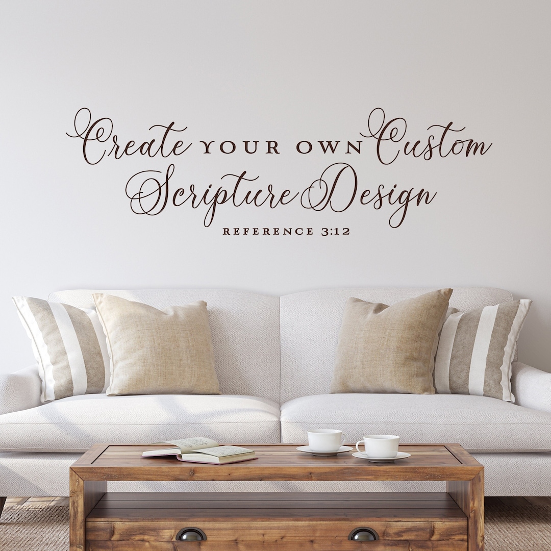 Custom Wall Decal Design Bible Verse Scripture Vinyl Decal Church Decor ...