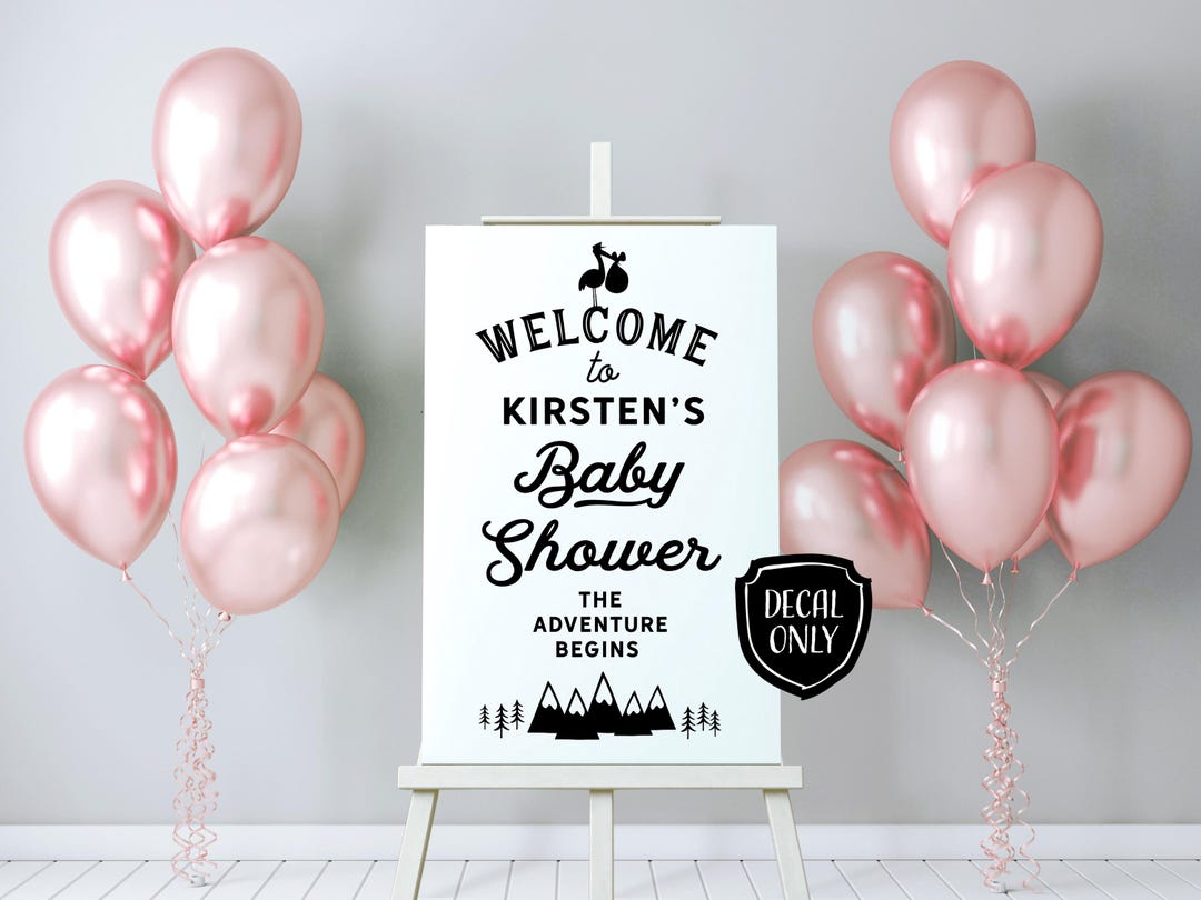 Custom Baby Shower Sign Decal DIY Baby Shower Adventure Themed Shower ...