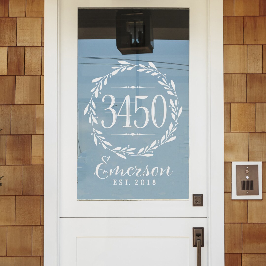 Front Door Decal Family Monogram Personalized Storm Door Decal Custom ...