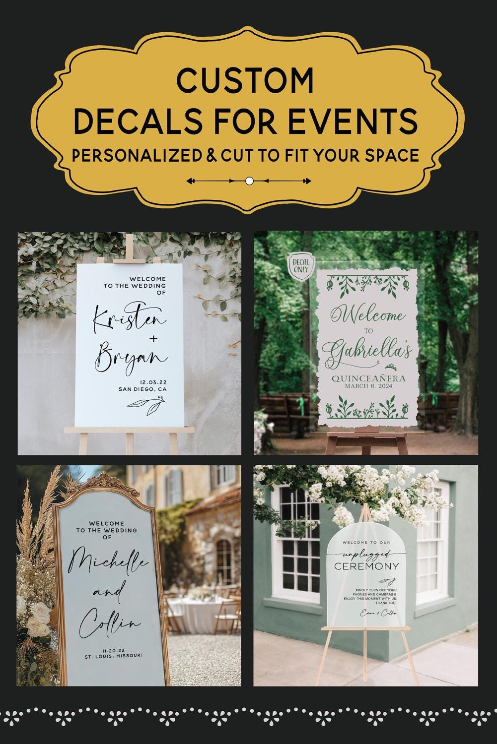 Welcome Sign Decal Personalized Decal DIY Wedding Signs Custom Wedding ...