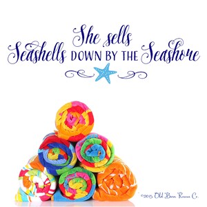 Ocean Theme Decal She Sells Seashells Down by the Seashore Nautical ...