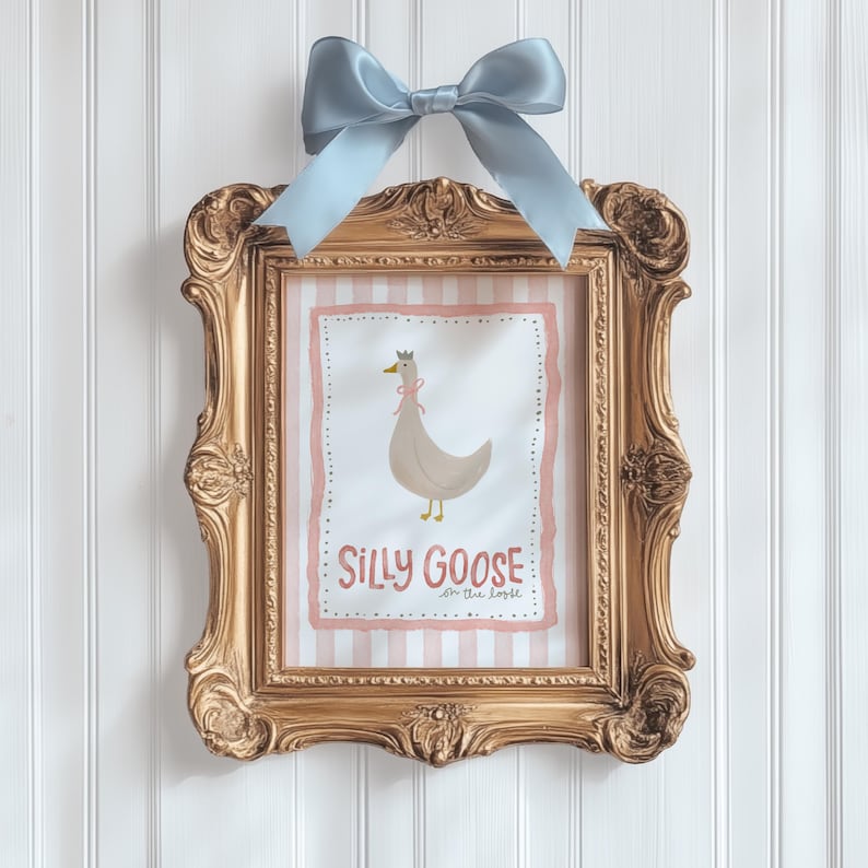 Silly Goose Wall Art Nursery Decor Cute Goose Poster for Girl Nursery ...