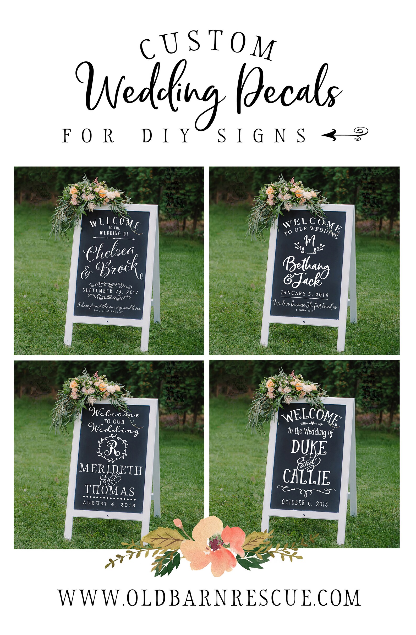 Personalized Wedding Decal DIY Wedding Signs Welcome to - Etsy