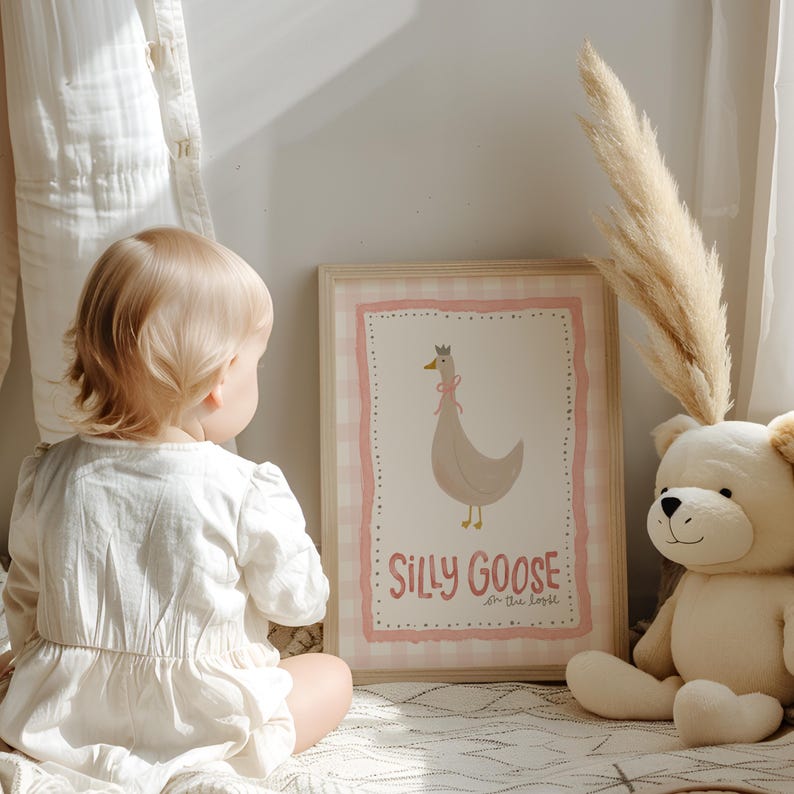 Silly Goose Wall Art Nursery Decor Cute Goose Poster for Nursery Decor ...