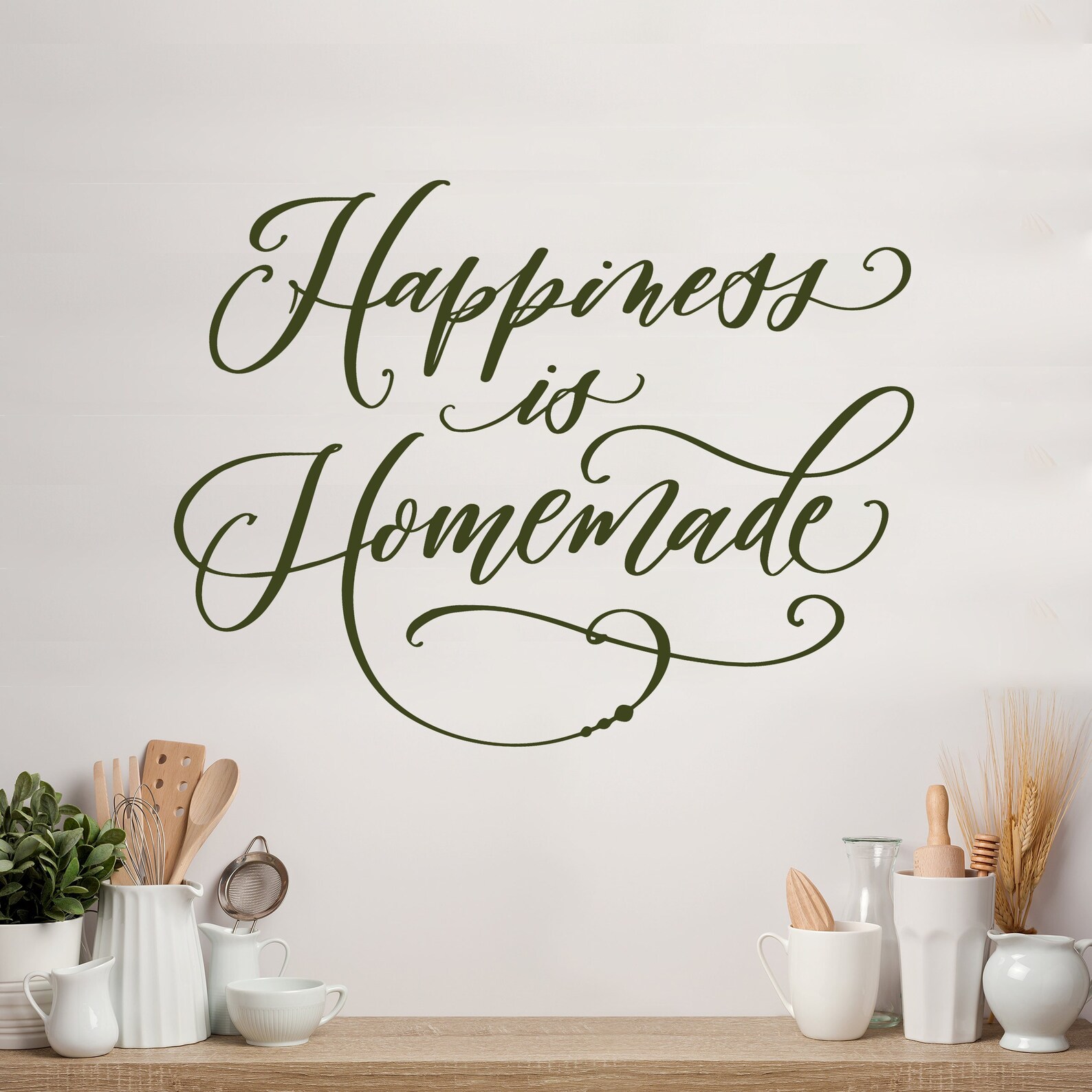 Happiness is Homemade Kitchen Wall Decal Hand Lettered - Etsy