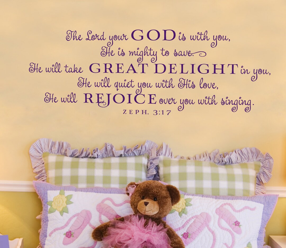 The Lord Your God is With You Wall Decal for Kids Child's Bedroom Decor ...