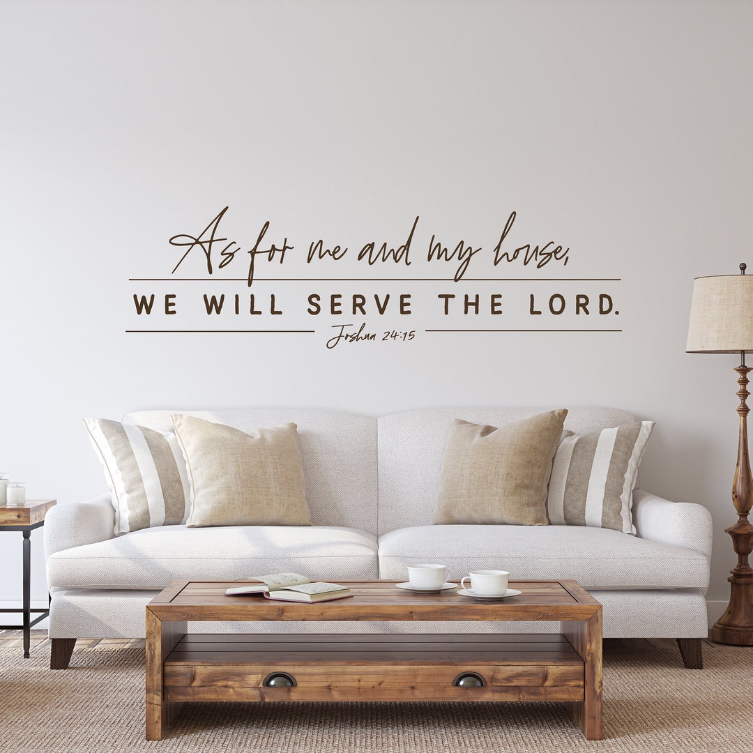 As for Me and My House Modern Farmhouse Wall Decal Christian Wall Decor ...