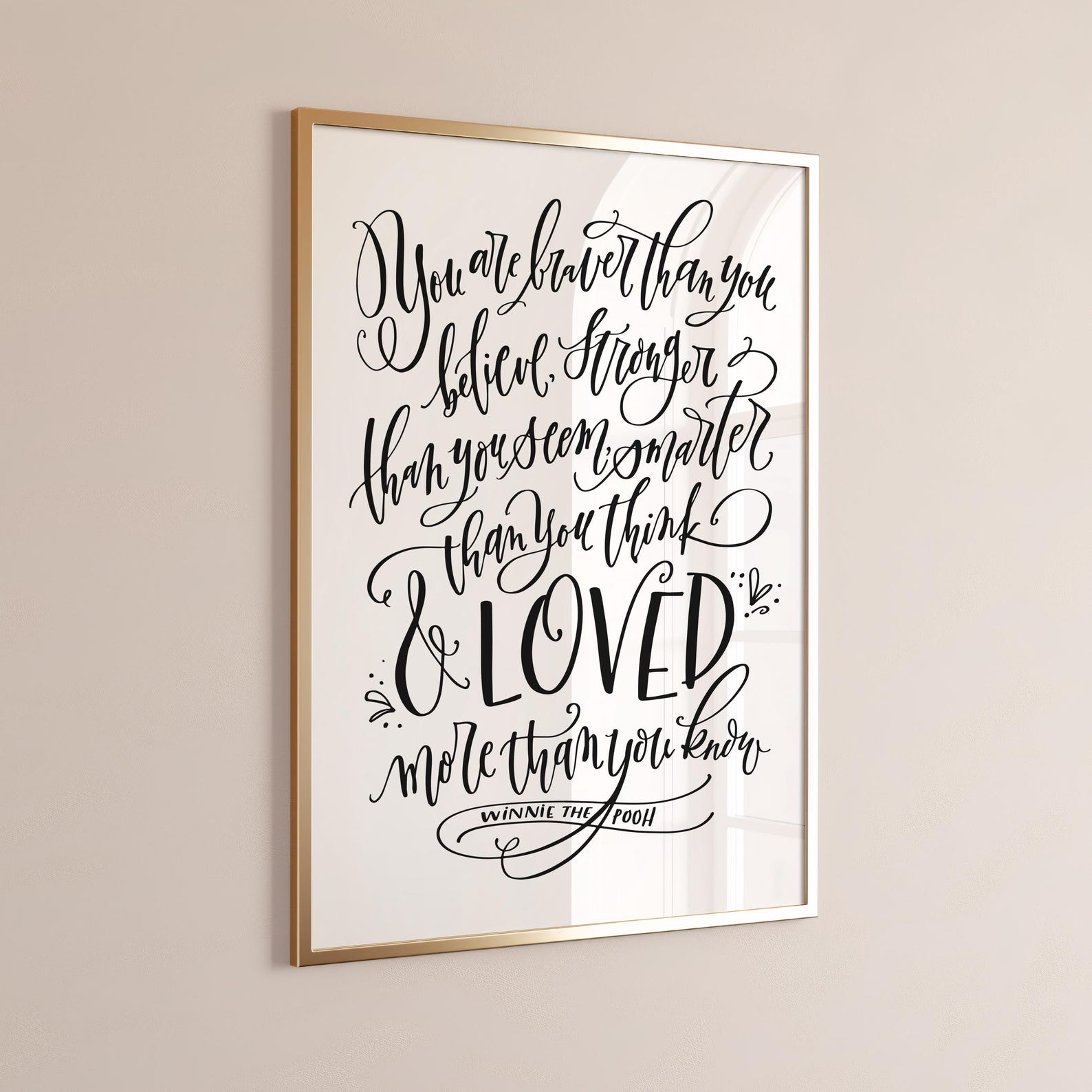 You Are Braver Pooh Quote Wall Art Nursery Decor Digital Poster for Kid ...