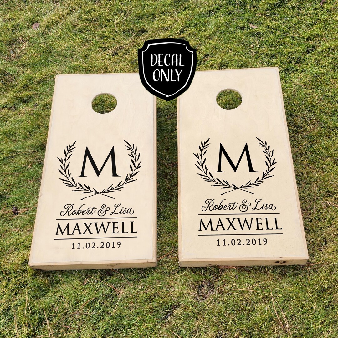Personalize Corn Hole Decals for Bean Bag Toss Wedding Game Decals ...