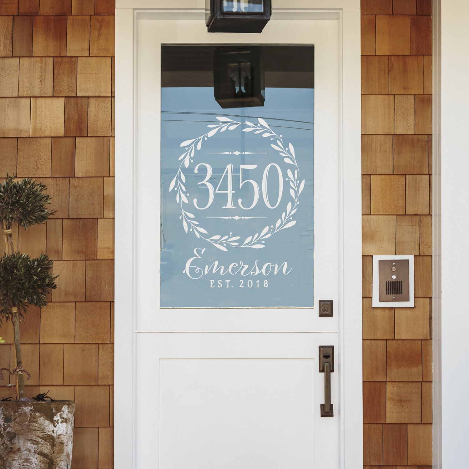 Personalized Glass Storm Door Decal Front Door Decal Family Monogram ...