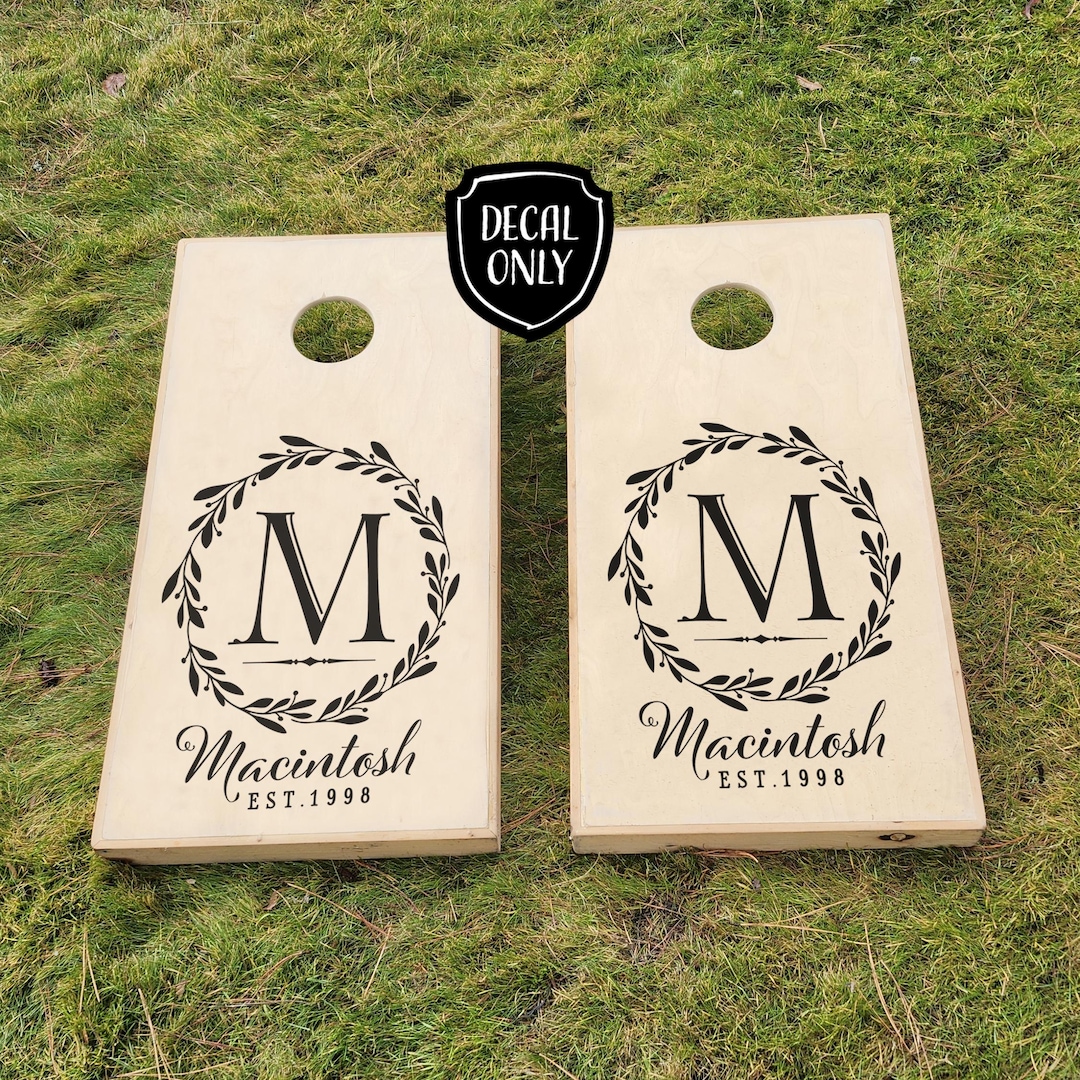 Corn Hole Board Decals Wedding Monogram Decal Corn Hole Board ...
