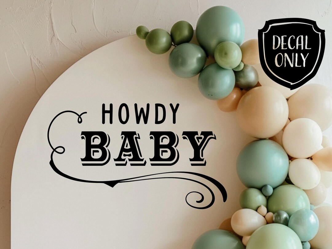 Howdy Baby Shower Decal Party Decor Western Theme Shower Decor Cowboy ...