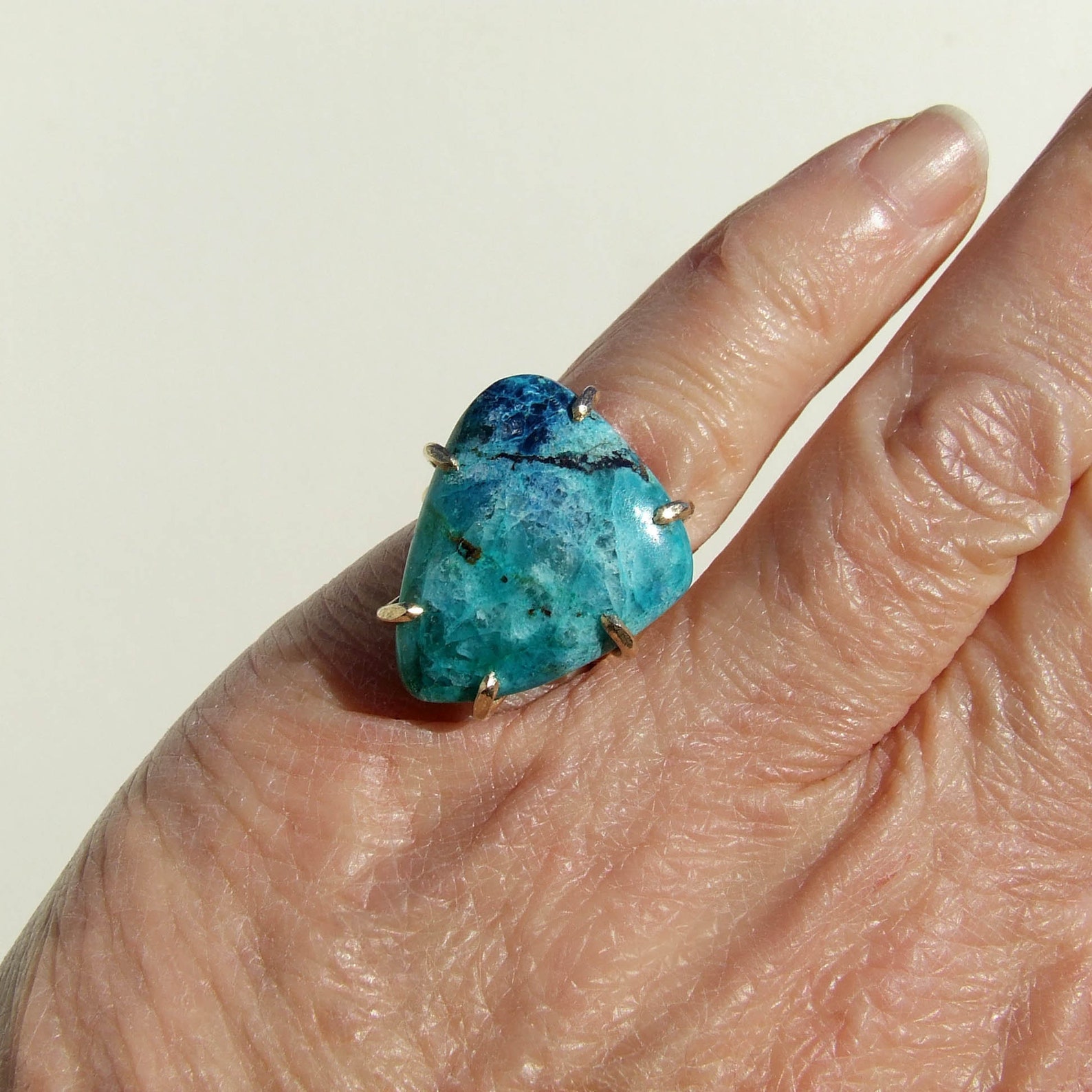Shattuckite Ring Size 5 Natural Blue Chrysocolla and Azurite - Etsy