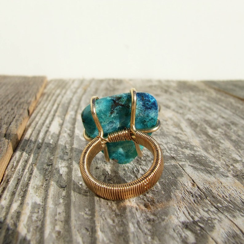 Shattuckite Ring size 5 Natural blue Chrysocolla and Azurite | Etsy